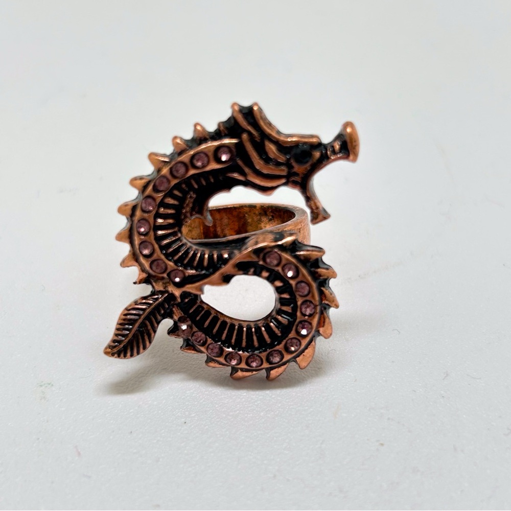 Copper Dragon Ring, Copper Colored Crystals, Vintage,… - Gem
